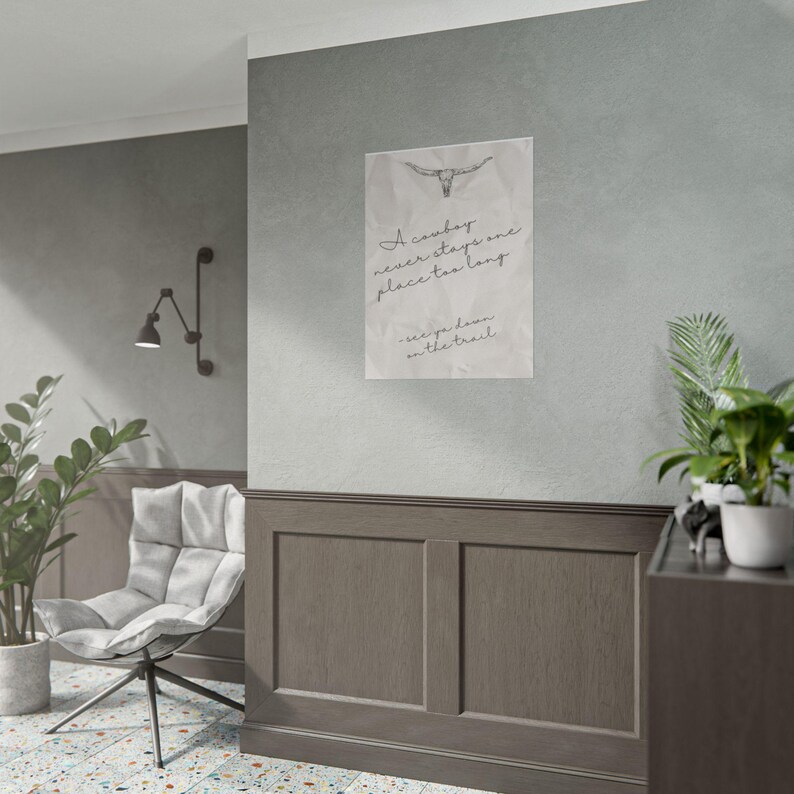 Cowboy Goodbye, Western Country Quote Wall Art Print, Rustic Western ...