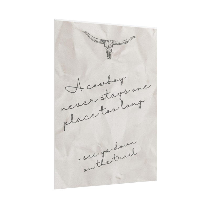 Cowboy Goodbye, Western Country Quote Wall Art Print, Rustic Western ...