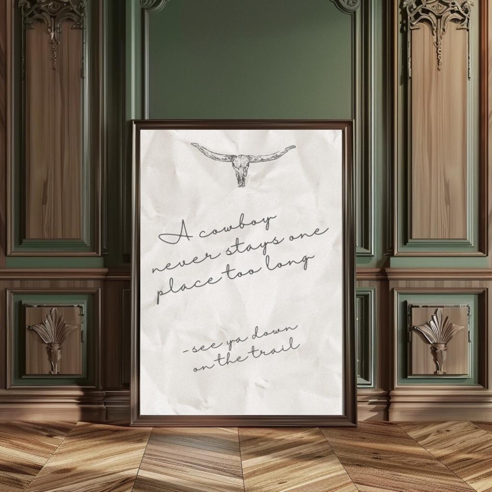 Cowboy Goodbye, Western Country Quote Wall Art Print, Rustic Western ...