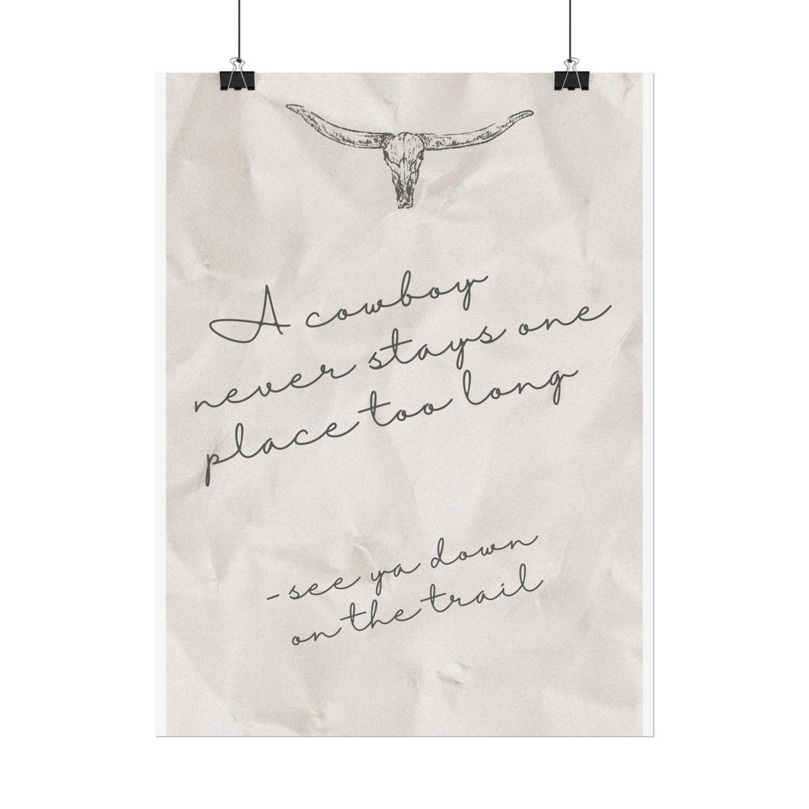 Cowboy Goodbye, Western Country Quote Wall Art Print, Rustic Western ...