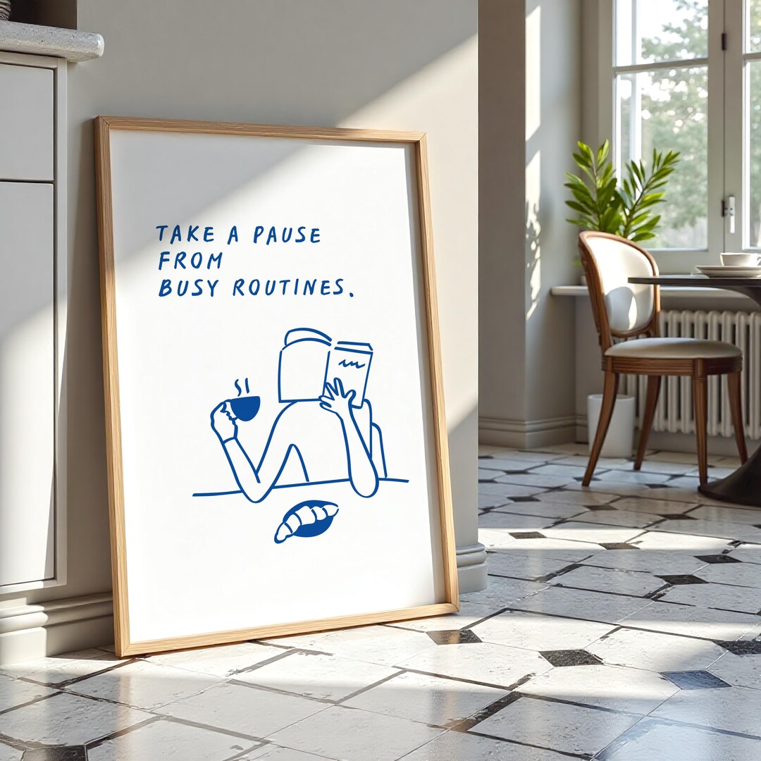 Coffee Quote Print: Kitchen Coffee Bar Decor, Relax & Mindfulness ...