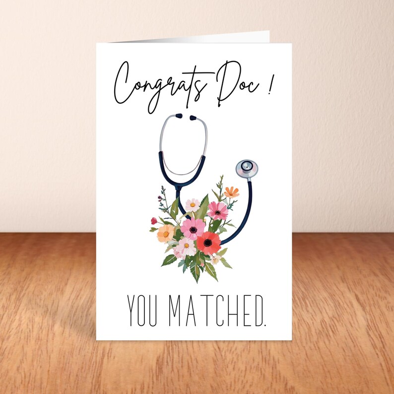 Residency Match Congratulations Card: Doctor Gift (printable Download ...