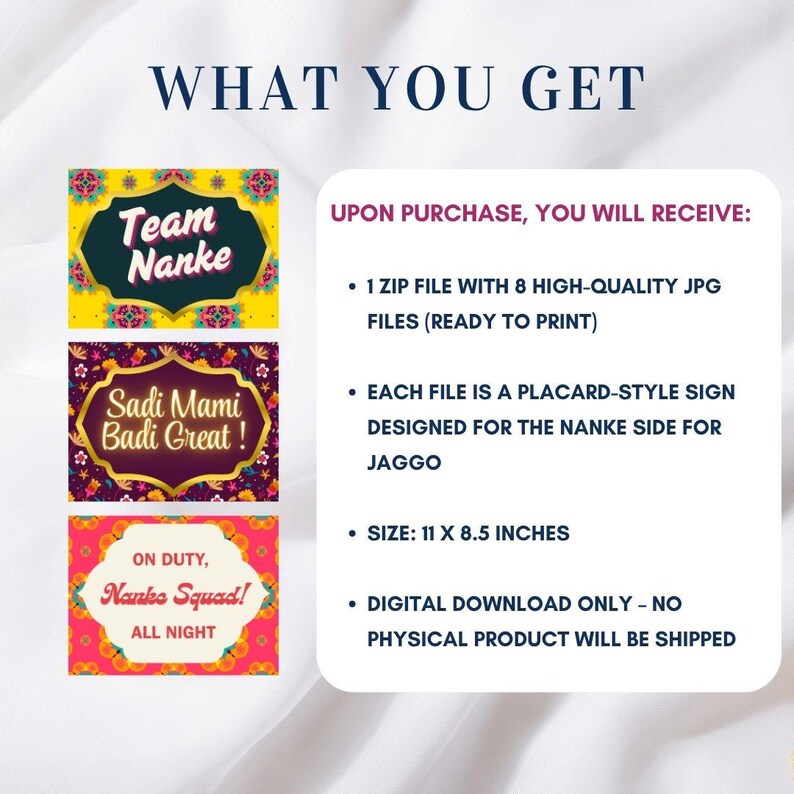 Punjabi Jaggo Signs: Nanke Side Wedding Decor (digital Download, Jpgs ...