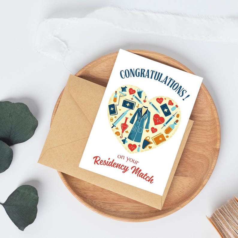 Residency Match Congratulations Card | Doctor Match Day Gift | Medical ...