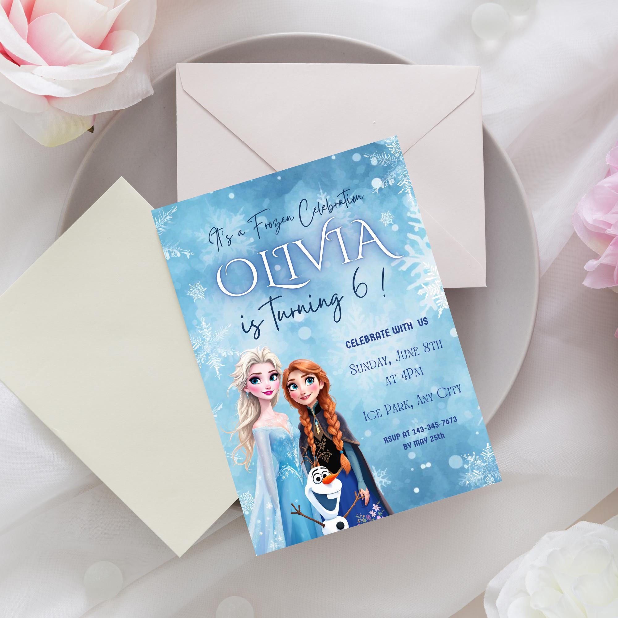 Frozen Birthday Invitation: Elsa and Anna Princess Party (editable ...