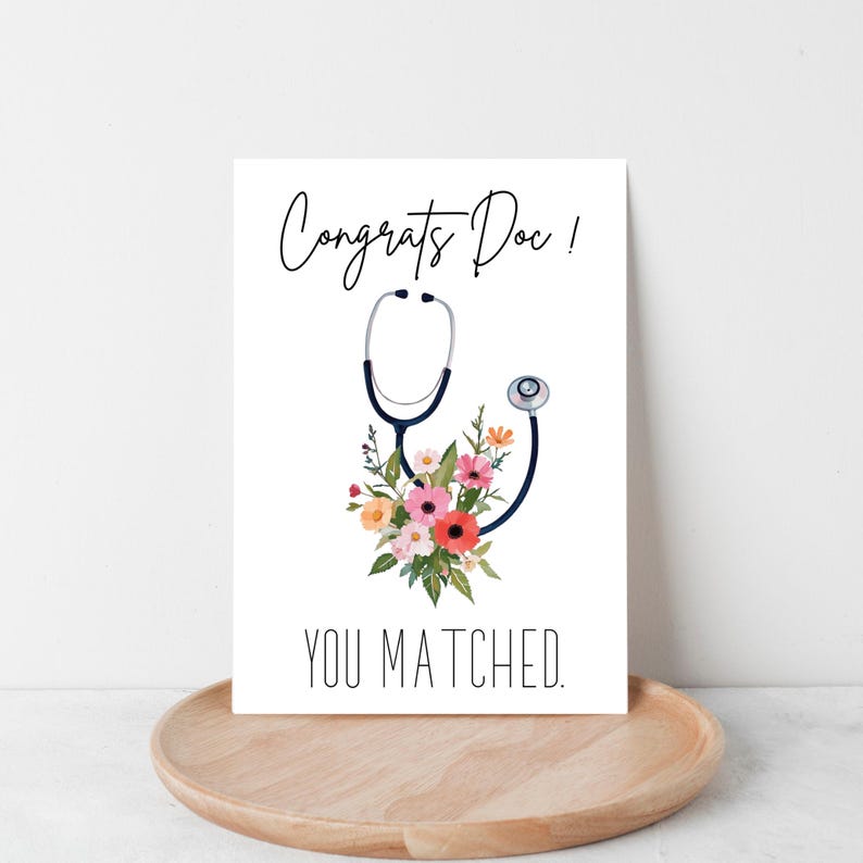 Residency Match Congratulations Card: Doctor Gift (printable Download ...