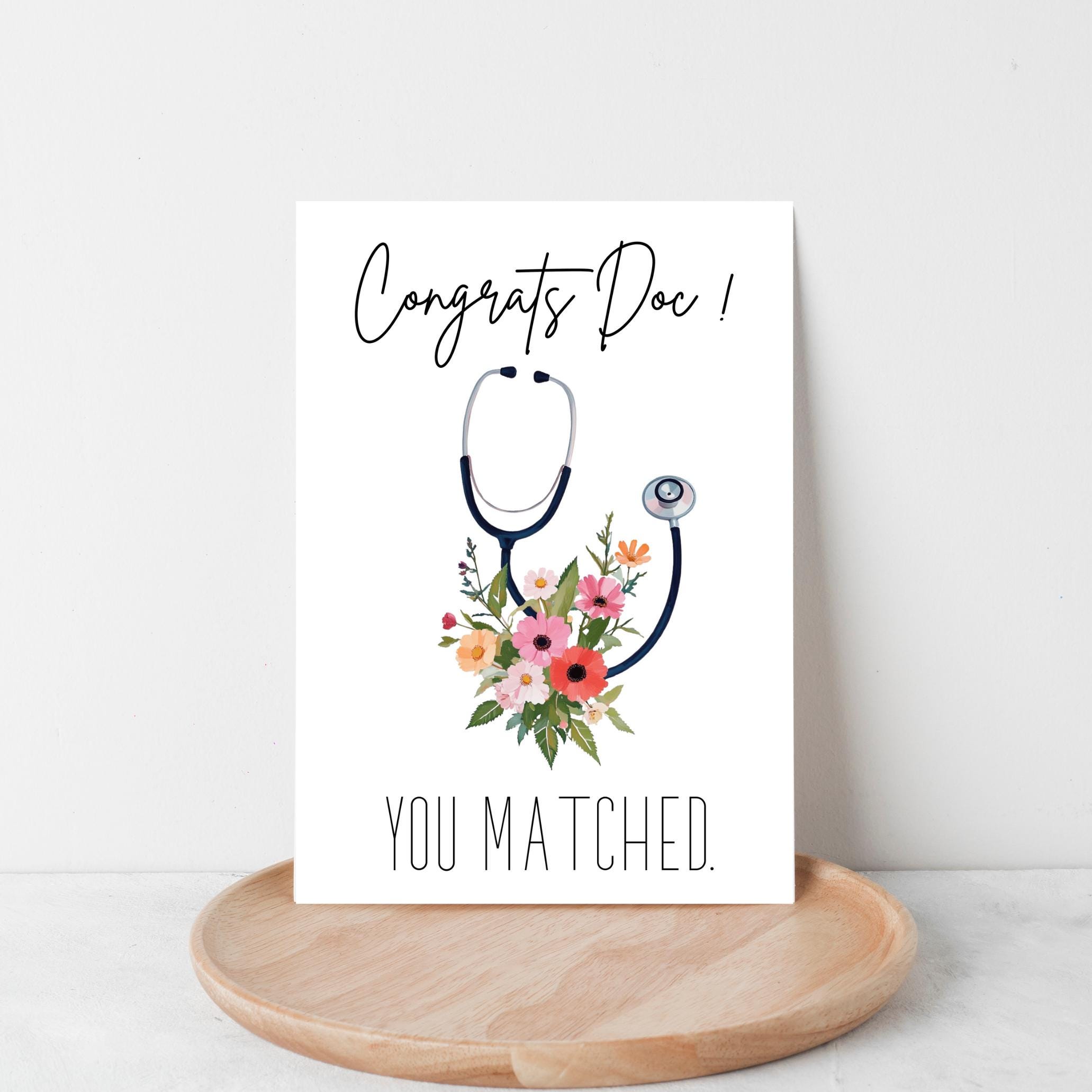 Residency Match Congratulations Card: Doctor Gift (printable Download ...