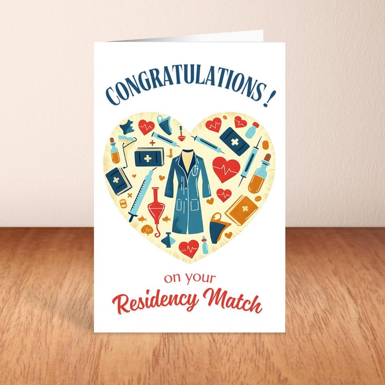Residency Match Congratulations Card | Doctor Match Day Gift | Medical ...