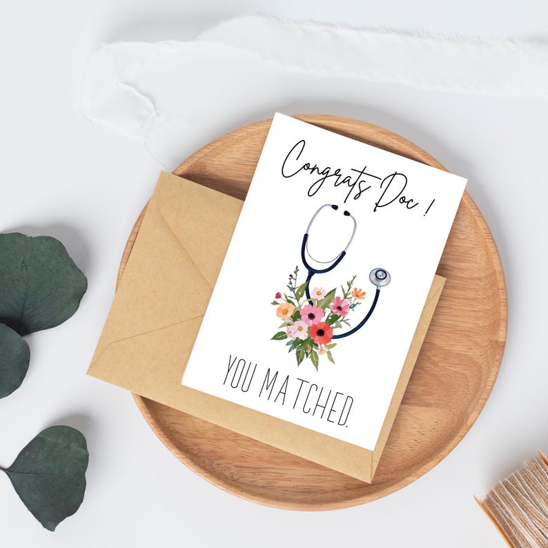 Residency Match Congratulations Card: Doctor Gift (printable Download ...