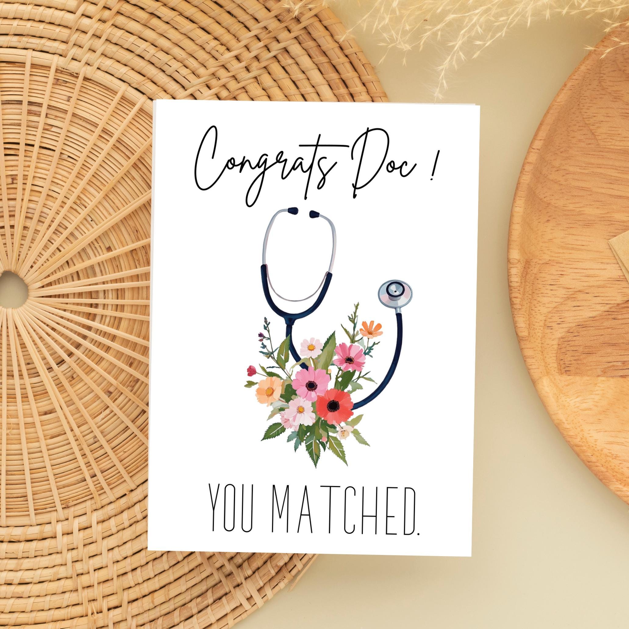 Residency Match Congratulations Card: Doctor Gift (printable Download ...
