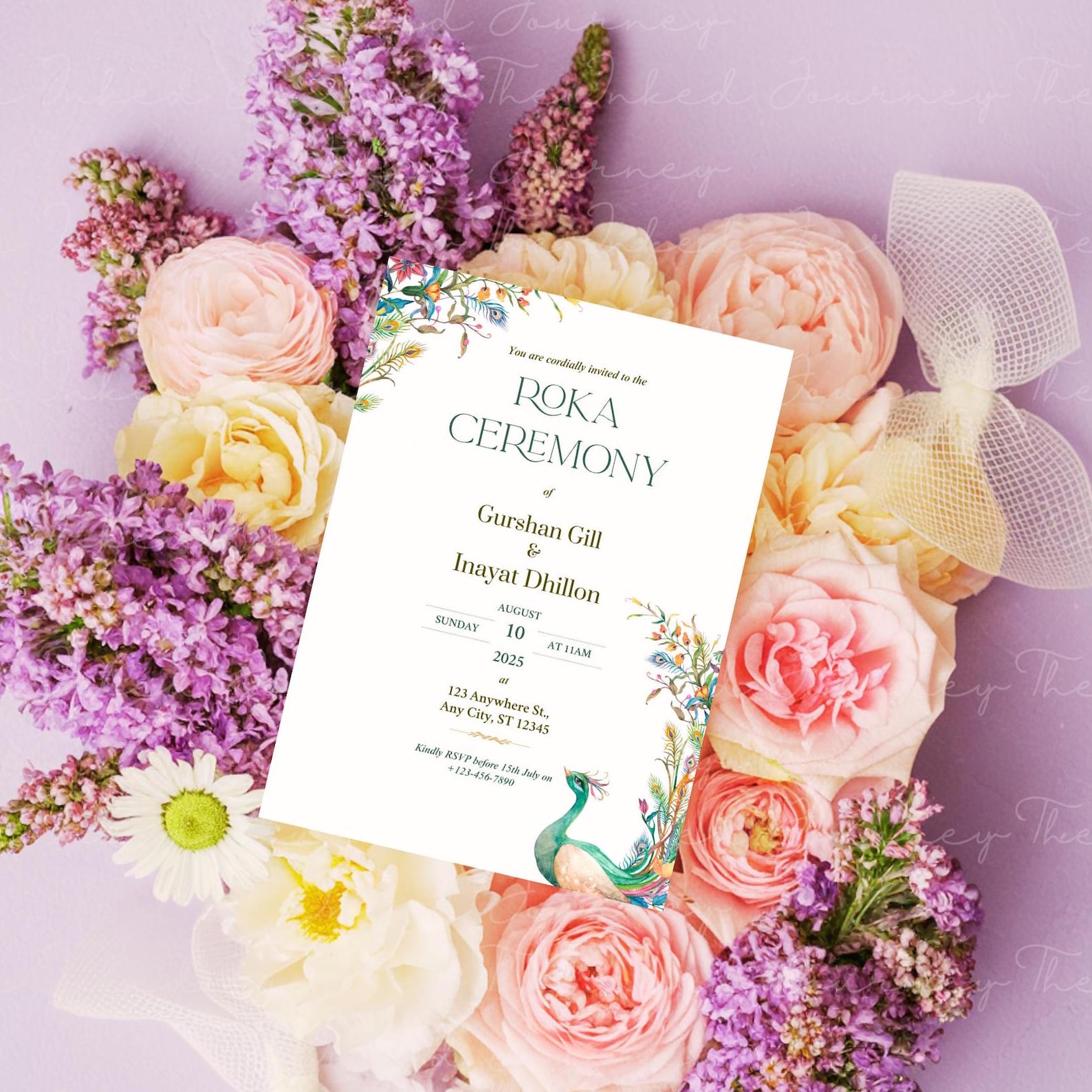 Indian Wedding Invitation Template | Traditional Punjabi Roka Invite ...