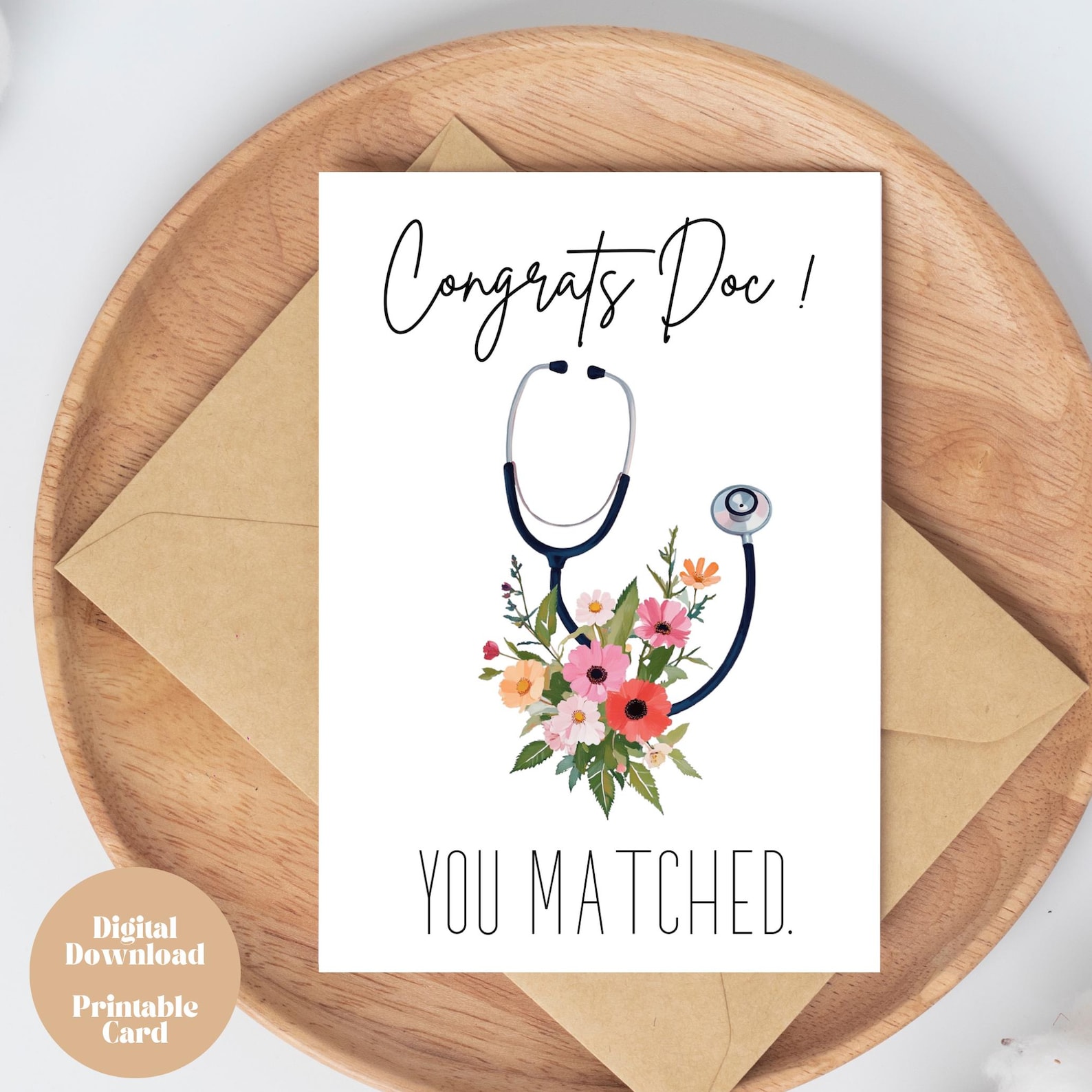 Residency Match Congratulations Card: Doctor Gift (printable Download ...