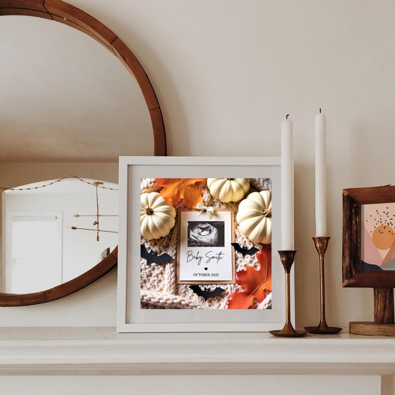 October Baby Announcement: Fall Halloween Reveal (canva Template) - Etsy