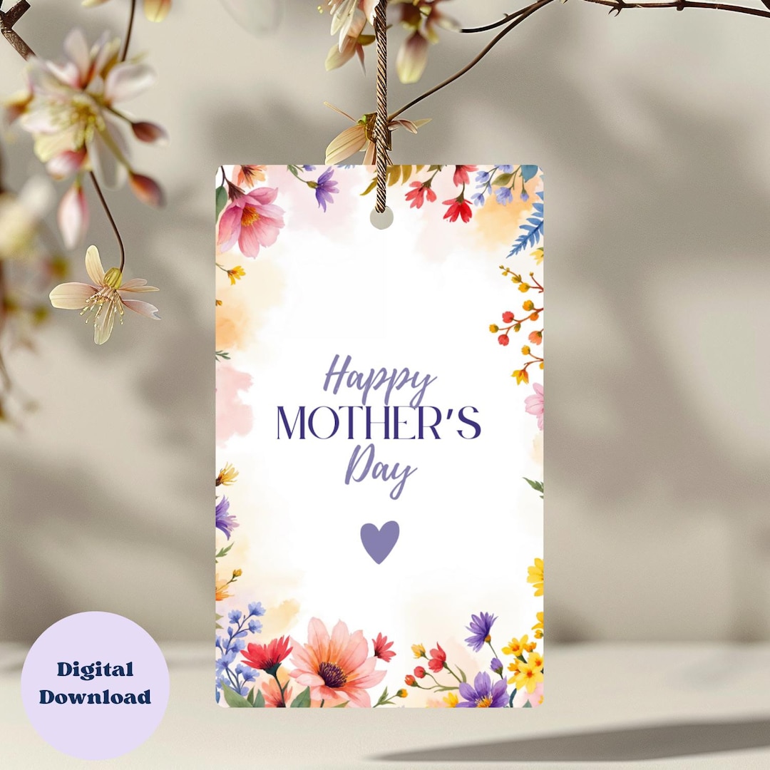 Mother's Day Floral Gift Tags: Printable Flower Favor Tags (digital ...