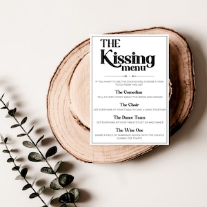 Wedding Kissing Menu | Fully Editable | Edit With Canva | Kissing Menu ...