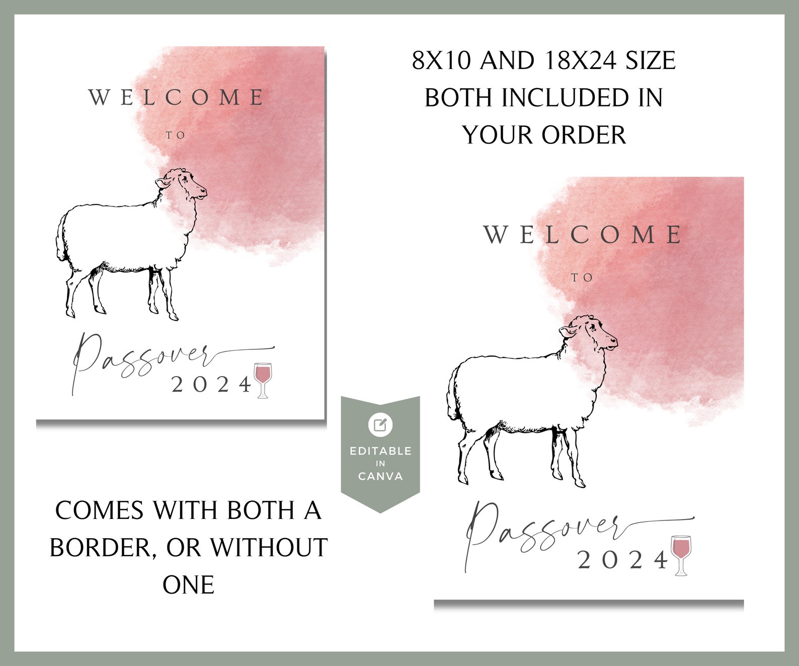 Passover Welcome Sign, Pesach Sign, Passover Table Decor, Passover ...