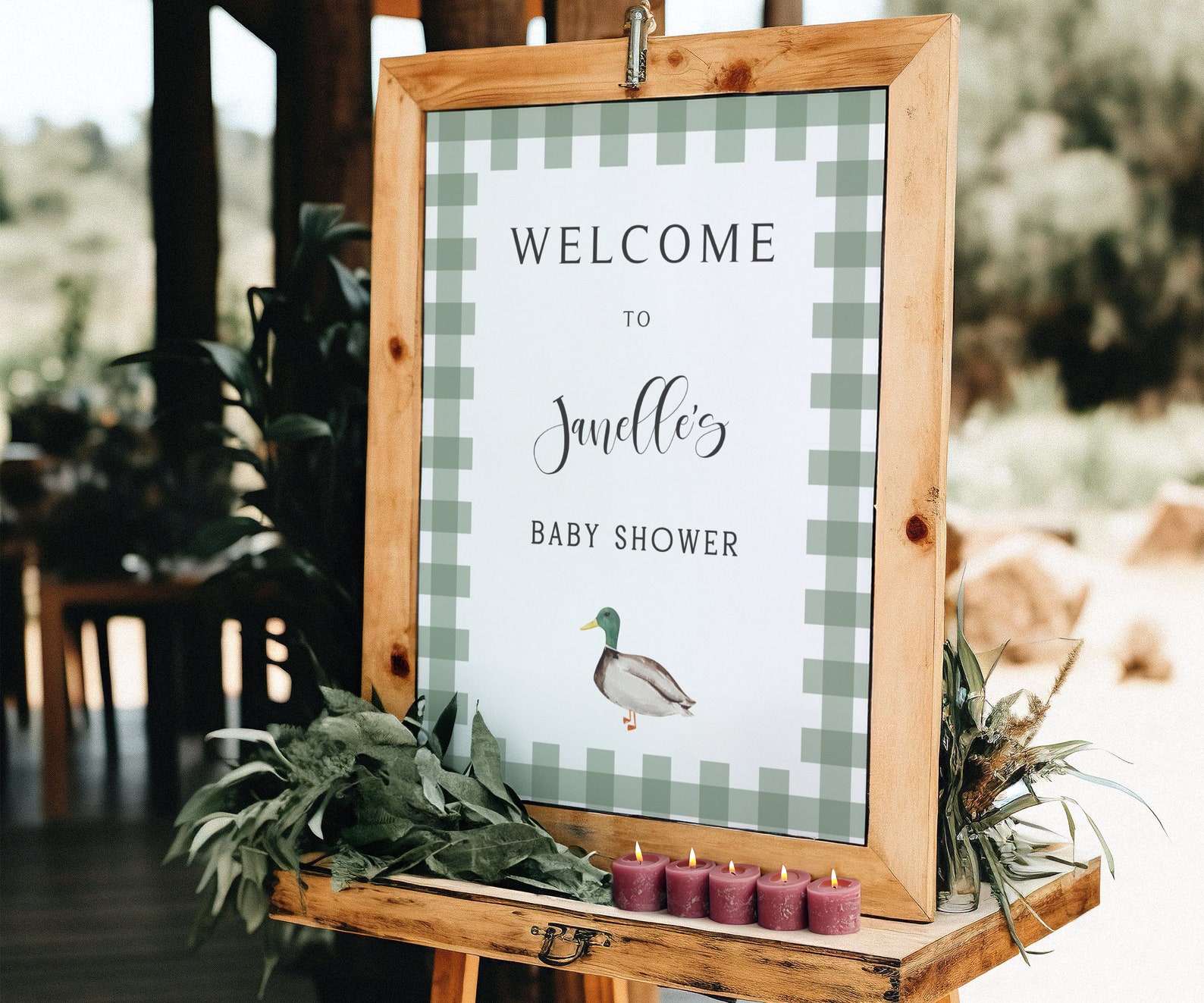 Mallard Duck Baby Shower Welcome Sign, Duck Hunting Baby Shower ...