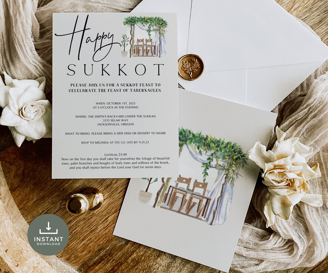 SUKKOT Invitation MESSIANIC, Festival of Booths Invitation, Canva ...