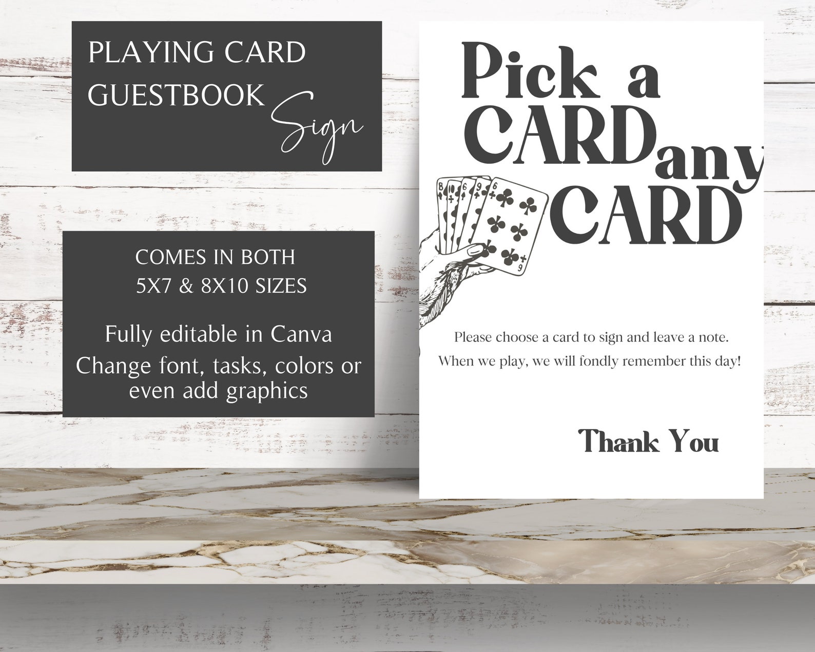 Playing Cards Guest Book, Please Sign Our Guest Book, Wedding Sign ...