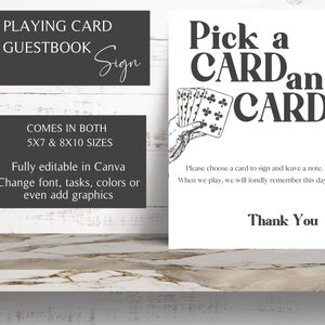 Playing Cards Guest Book, Please Sign Our Guest Book, Wedding Sign ...