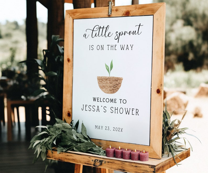 Little Sprout Welcome Sign | Locally Grown | Garden Party | Birthday or ...