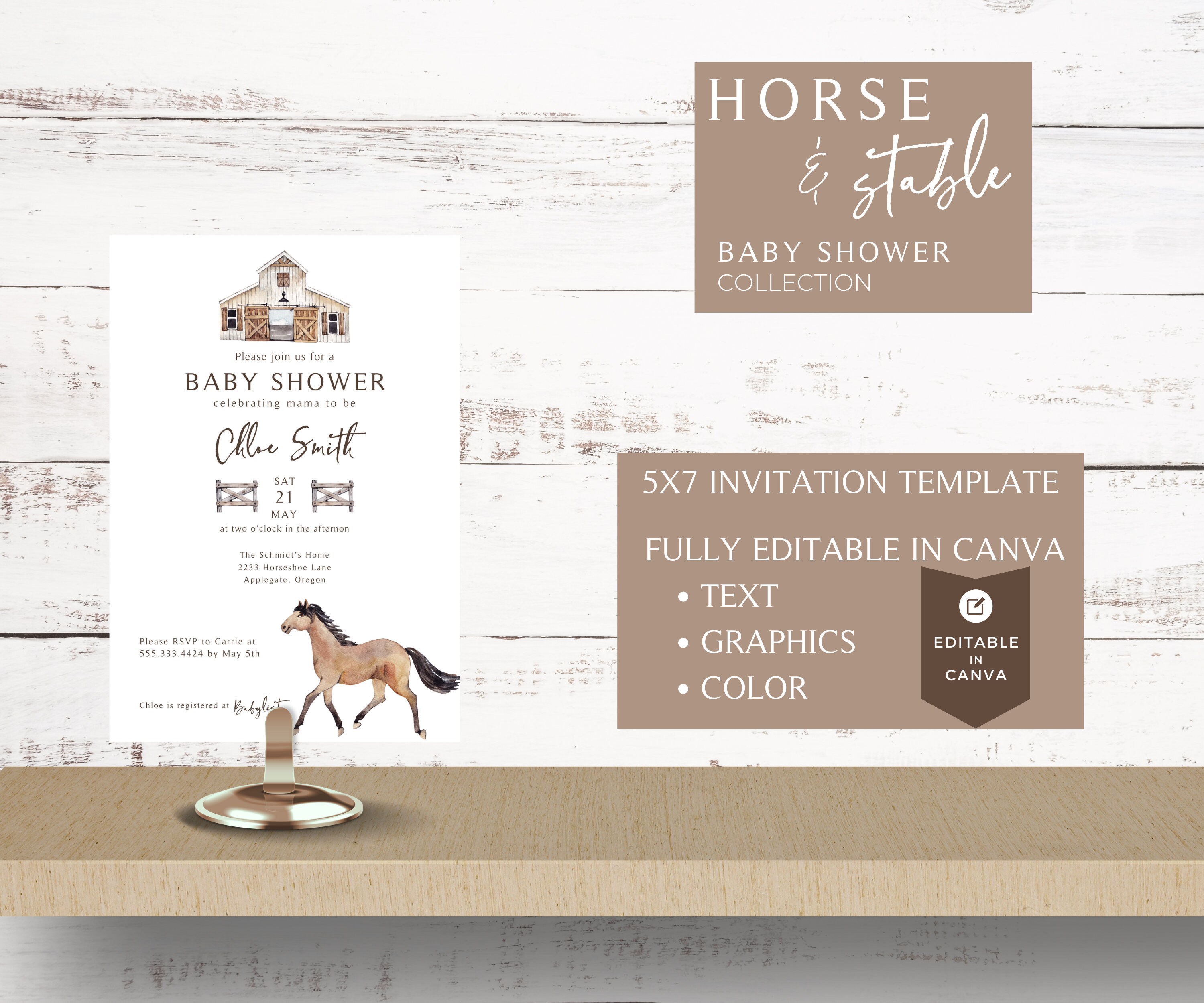 Barnyard Shower | Horse Baby Shower Invitation | Equestrian Shower ...