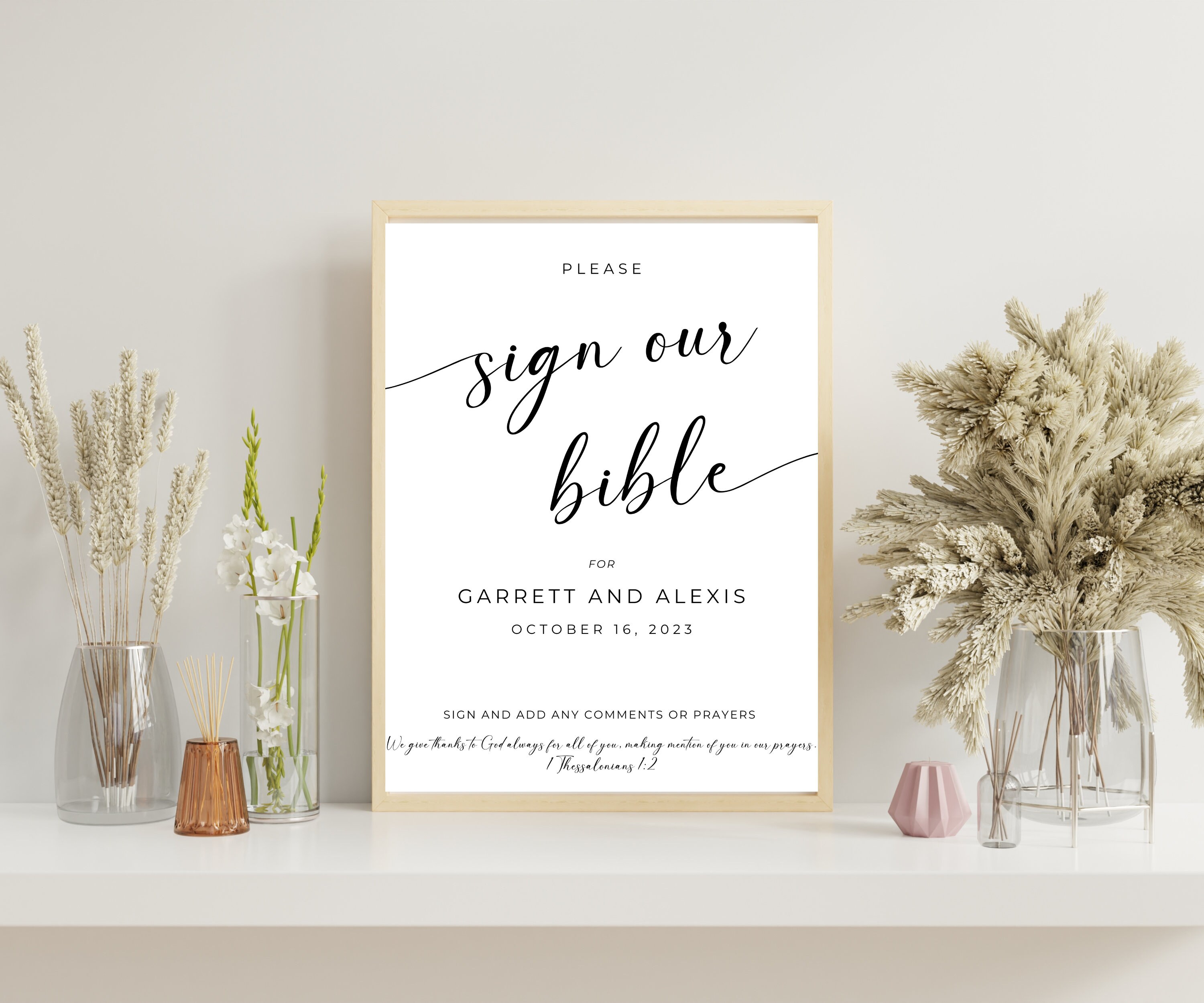 Wedding Bible Guest Book Sign, Printable, Wedding Guest Book Sign ...