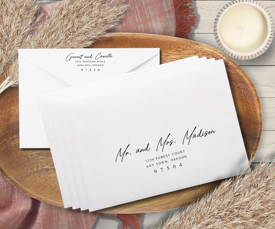 Envelope Address Template for Weddings, Printable Wedding Envelope ...