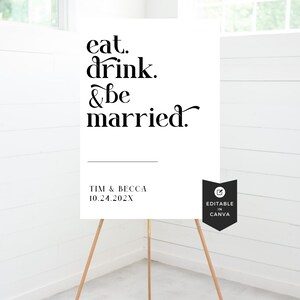 Eat Drink and Be Married Wedding Sign, Rehearsal Dinner Sign, Wedding ...