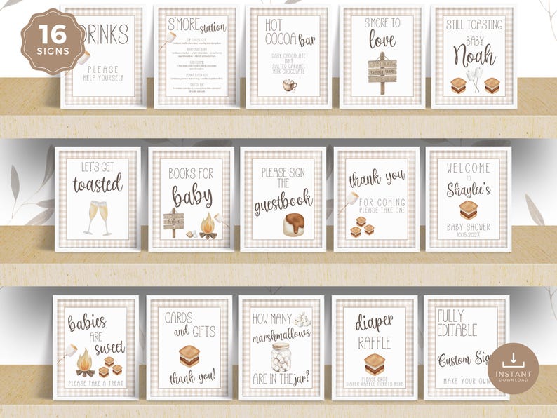 S'more to Love Baby Shower Signs, Bonfire Baby Shower, Smores Themed ...