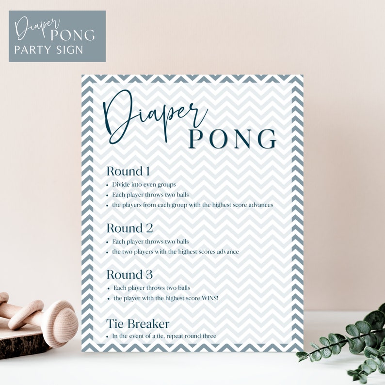 Diaper Pong Baby Shower Game Baby Shower Activity Boho - Etsy