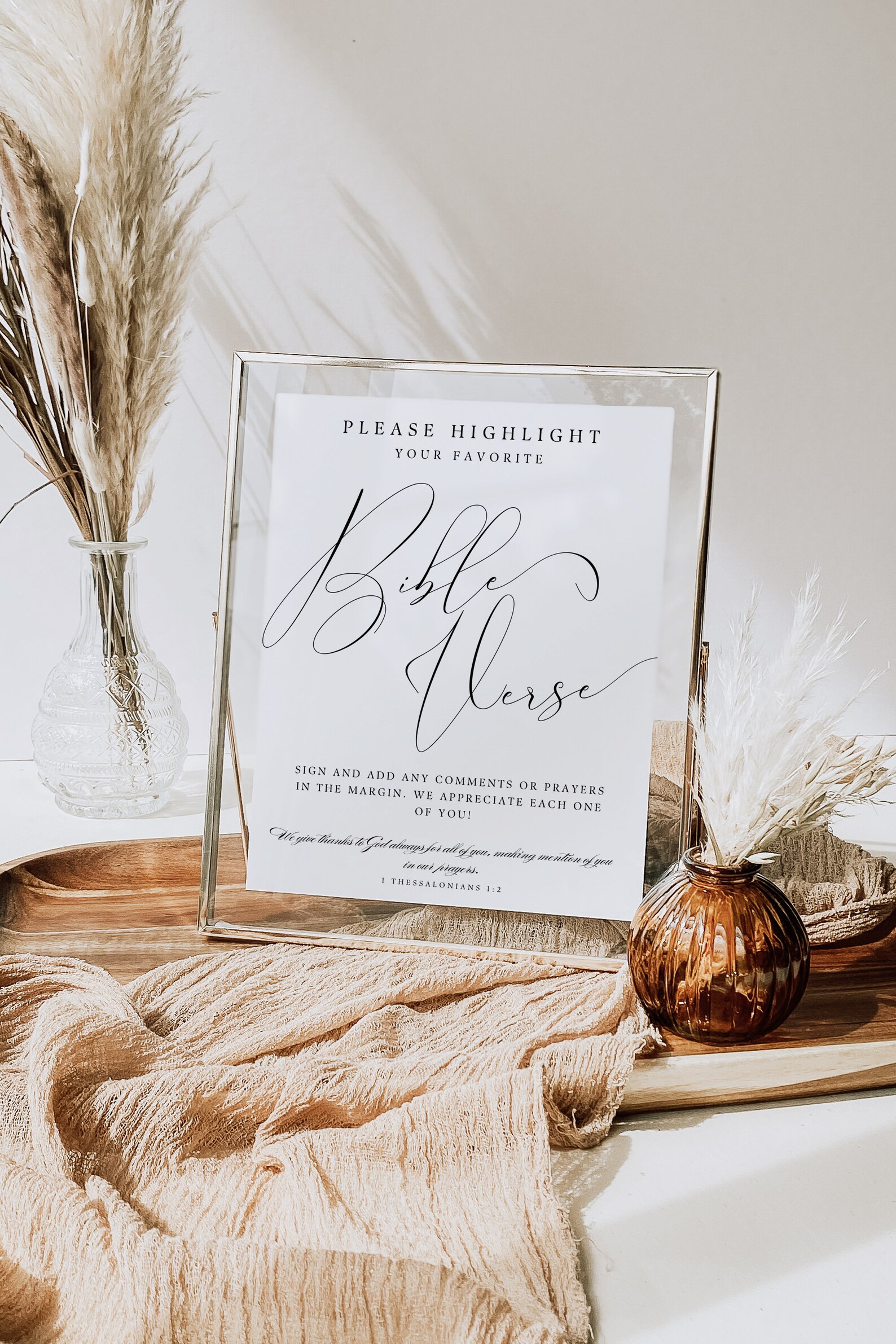 Wedding Bible Verse Guest Book Sign: Highlight & Sign (digital Download ...