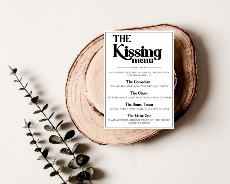 Wedding Kissing Menu Fully Editable Edit With Canva Kissing Menu ...