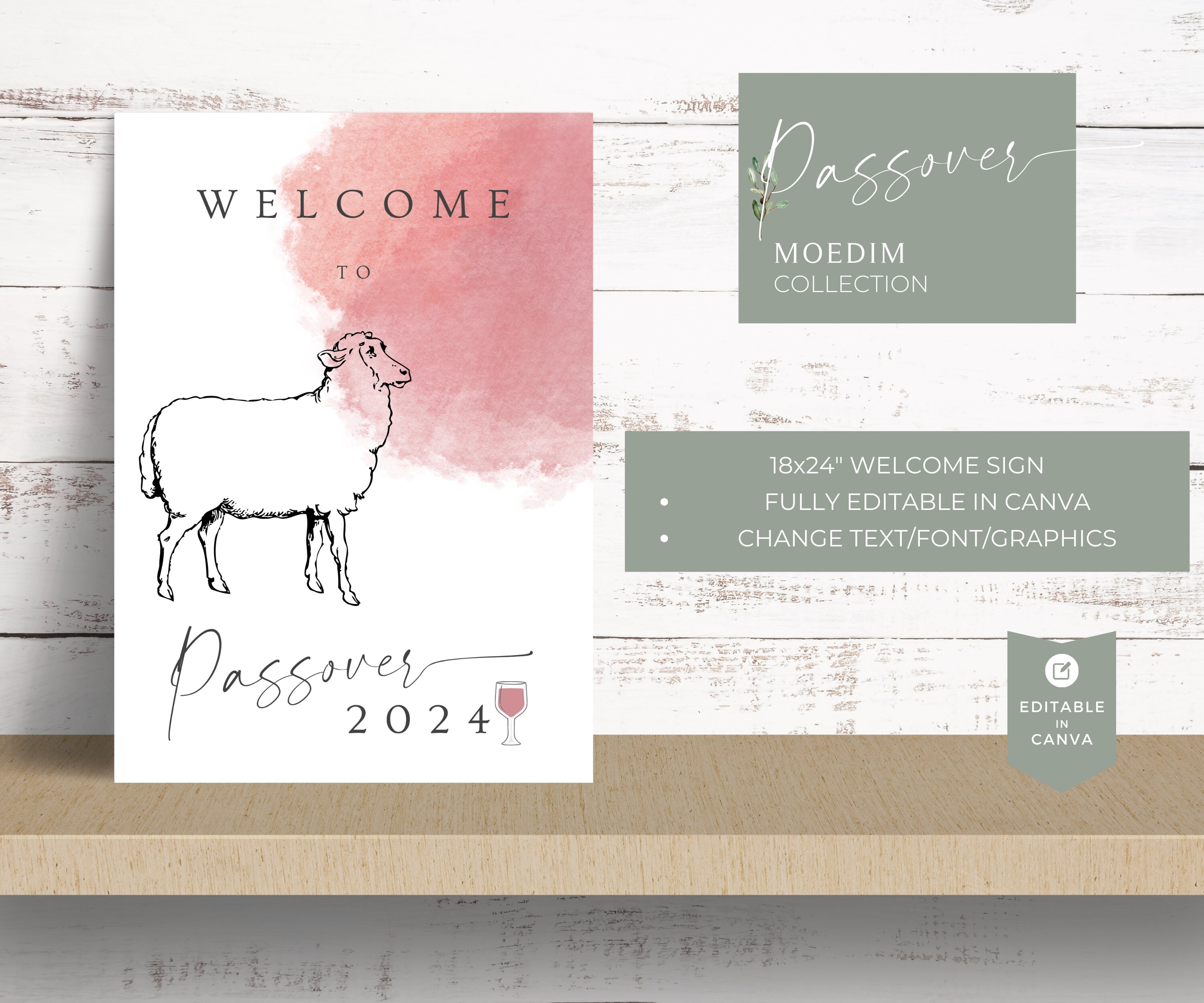 Passover Welcome Sign, Pesach Sign, Passover Table Decor, Passover ...