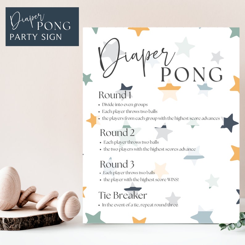 Diaper Pong Baby Shower Game Baby Shower Activity Instant Download ...