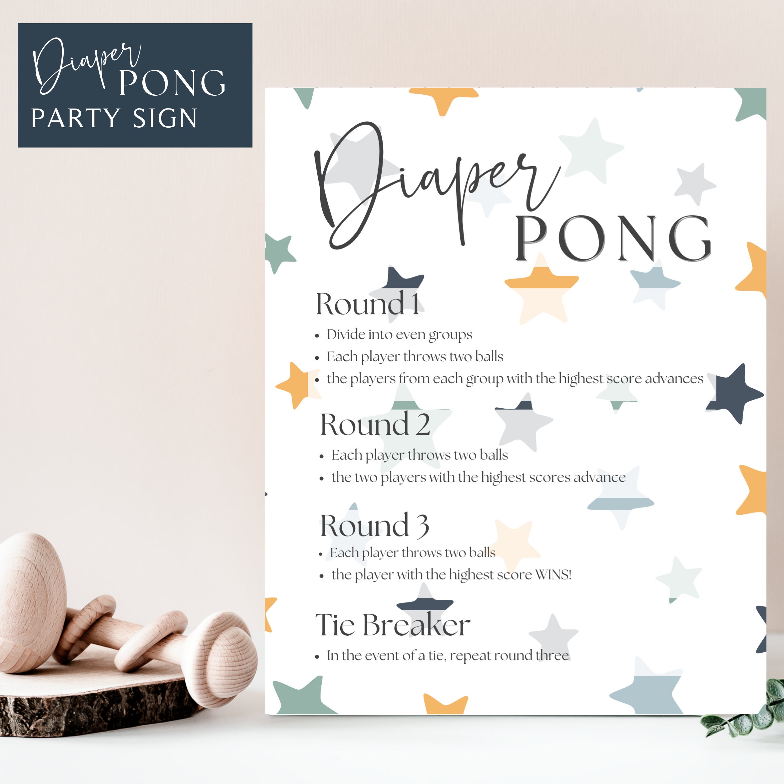 Diaper Pong Baby Shower Game Baby Shower Activity Instant - Etsy