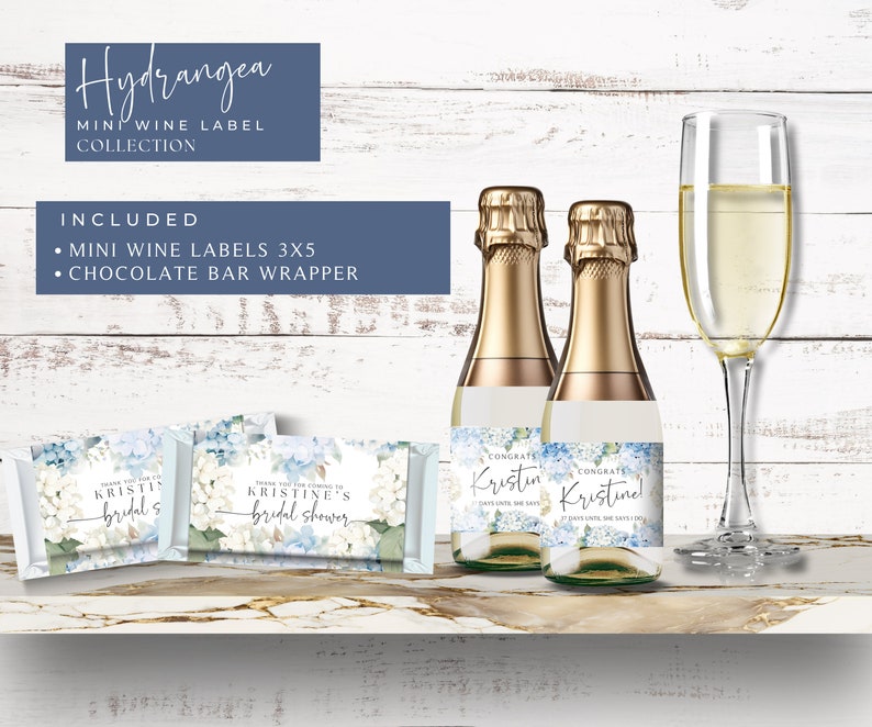 BLUE Hydrangea Bridal Shower Bundle Love in Bloom Shower Games ...