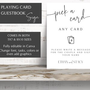 Playing Cards Guest Book, Please Sign Our Guest Book, Wedding Sign ...