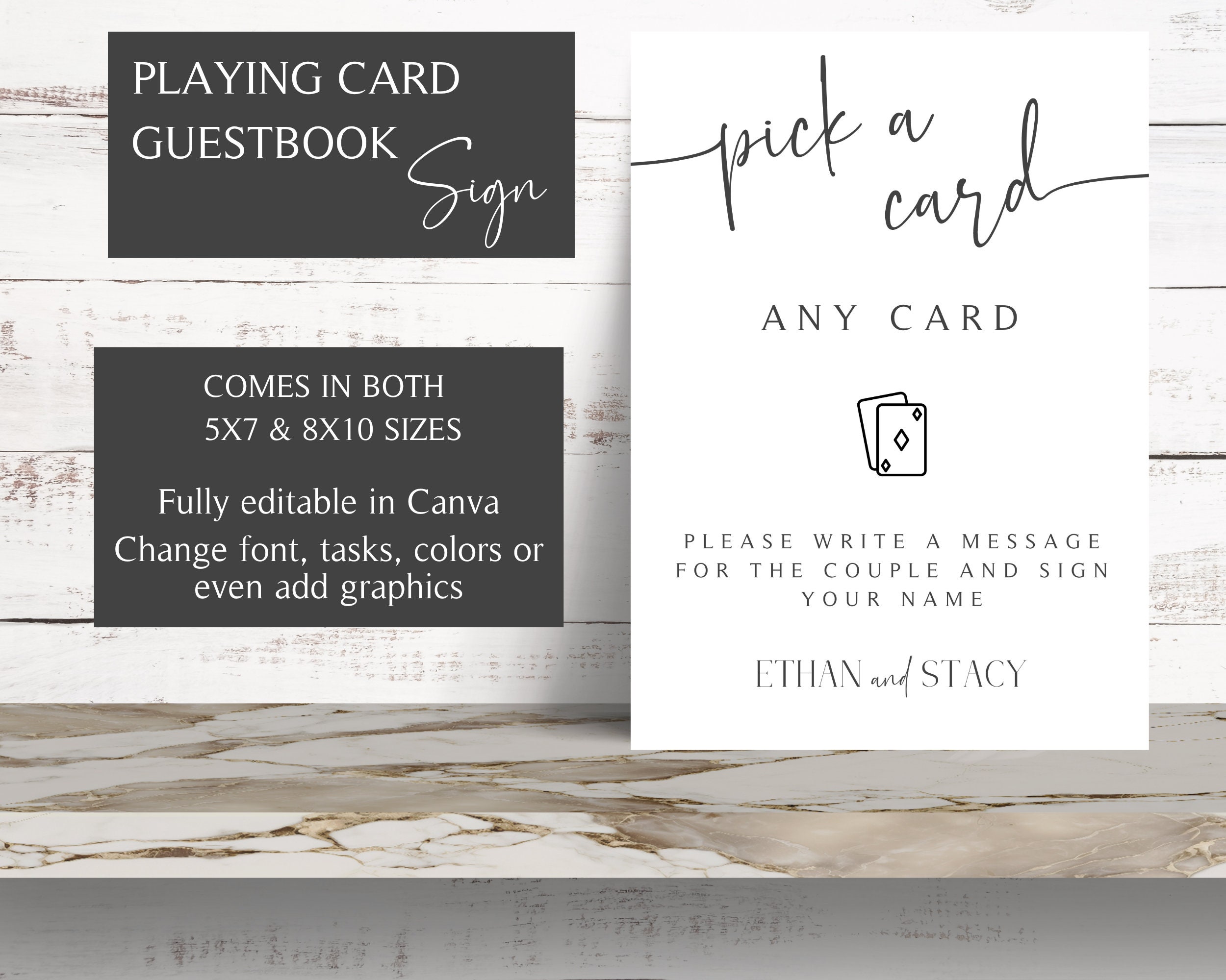 Playing Cards Guest Book, Please Sign Our Guest Book, Wedding Sign ...