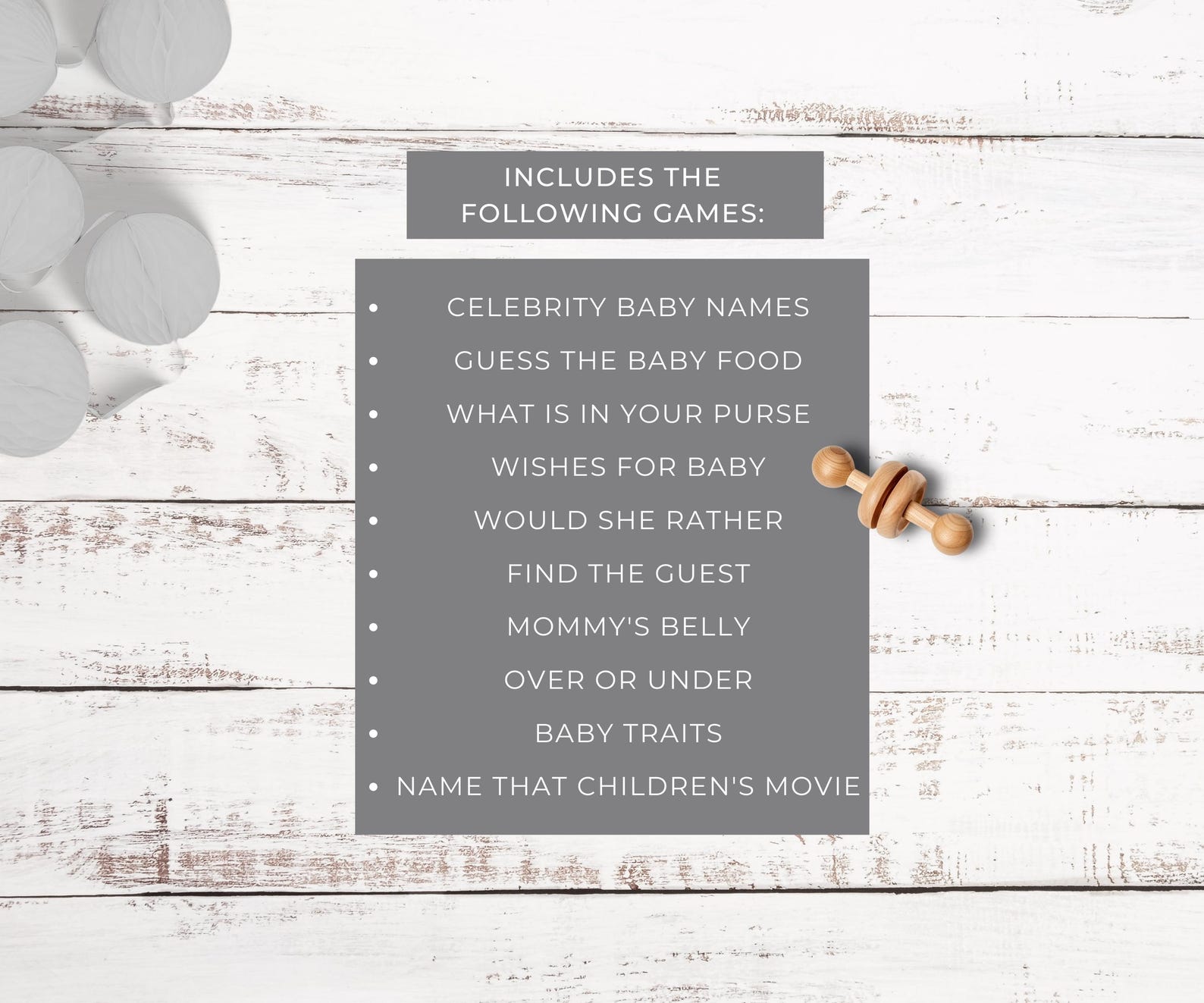 Elephant Baby Shower Games: Peanut Theme, Printable, Editable Canva ...