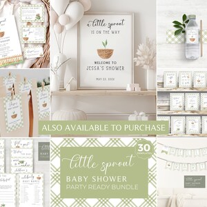 Little Sprout Baby Shower, Water Bottle Label, Plant Party Favor ...