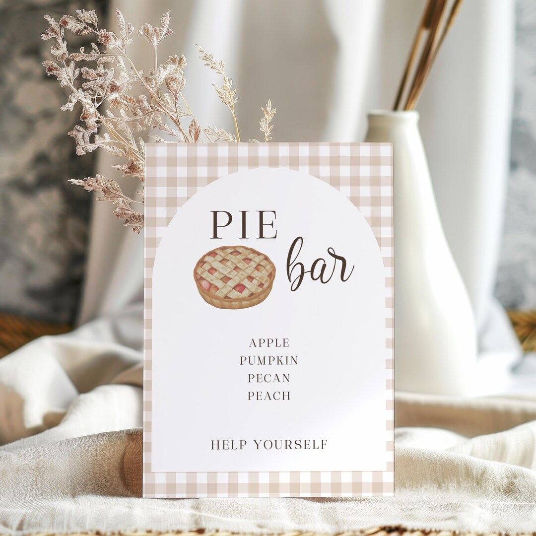 Cutie Pie PIE BAR Sign, Sweet as Pie, Instant Download, Editable in ...
