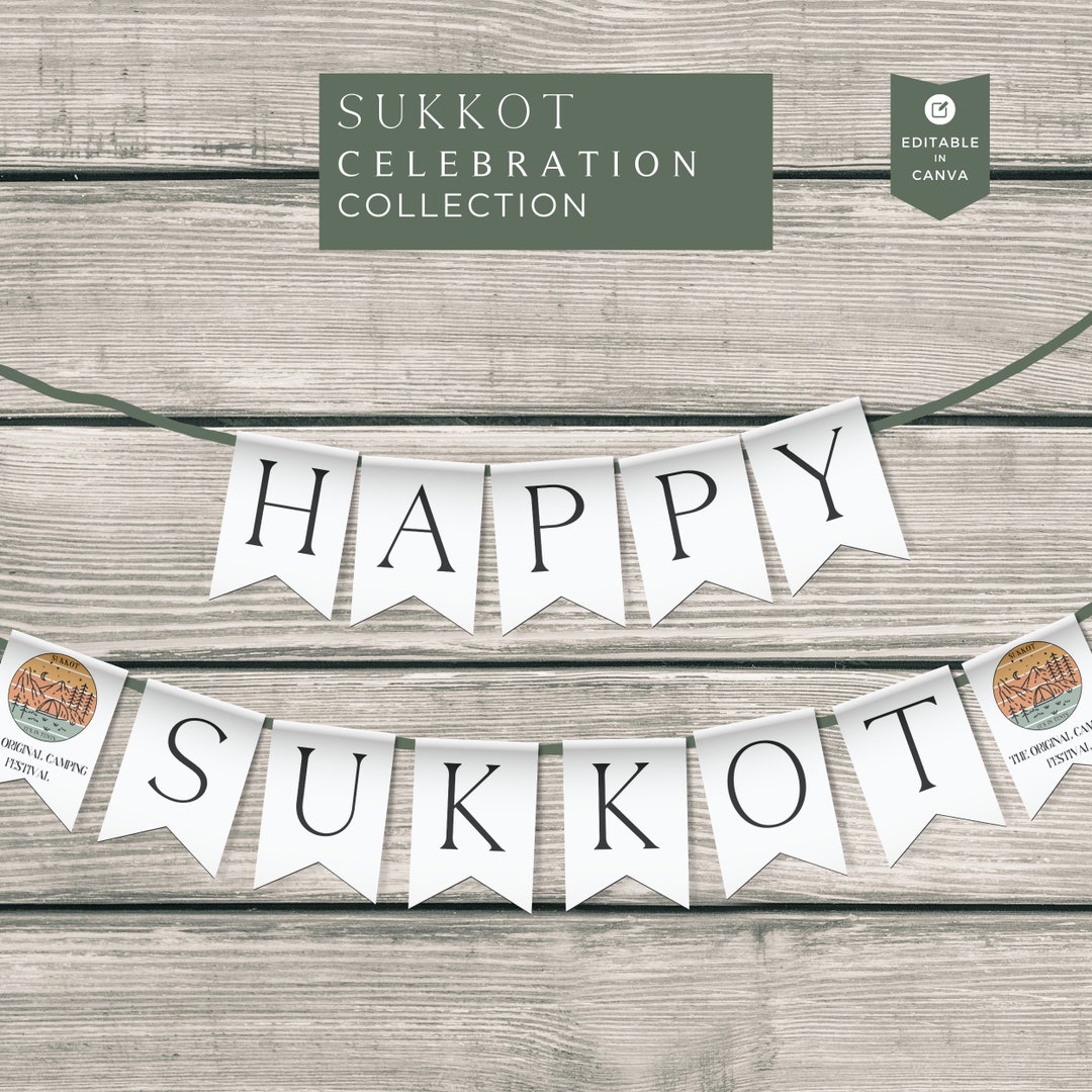 Happy Sukkot Banner, Feast of Tabernacles Sign, Feast of Booths Sign ...