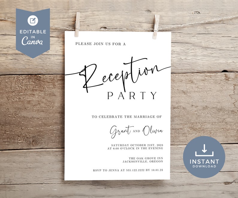 Wedding Invitations for Reception Only, Reception Only Invitation ...