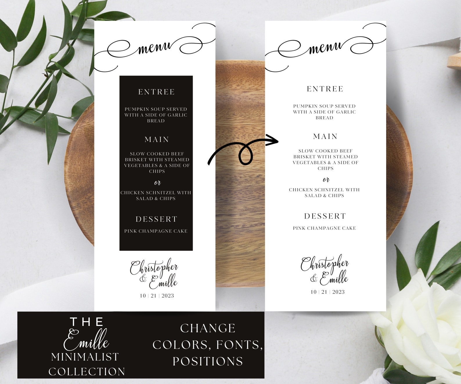 Calligraphy Wedding Menu Thank You Template, Thank You, Printable Menu ...