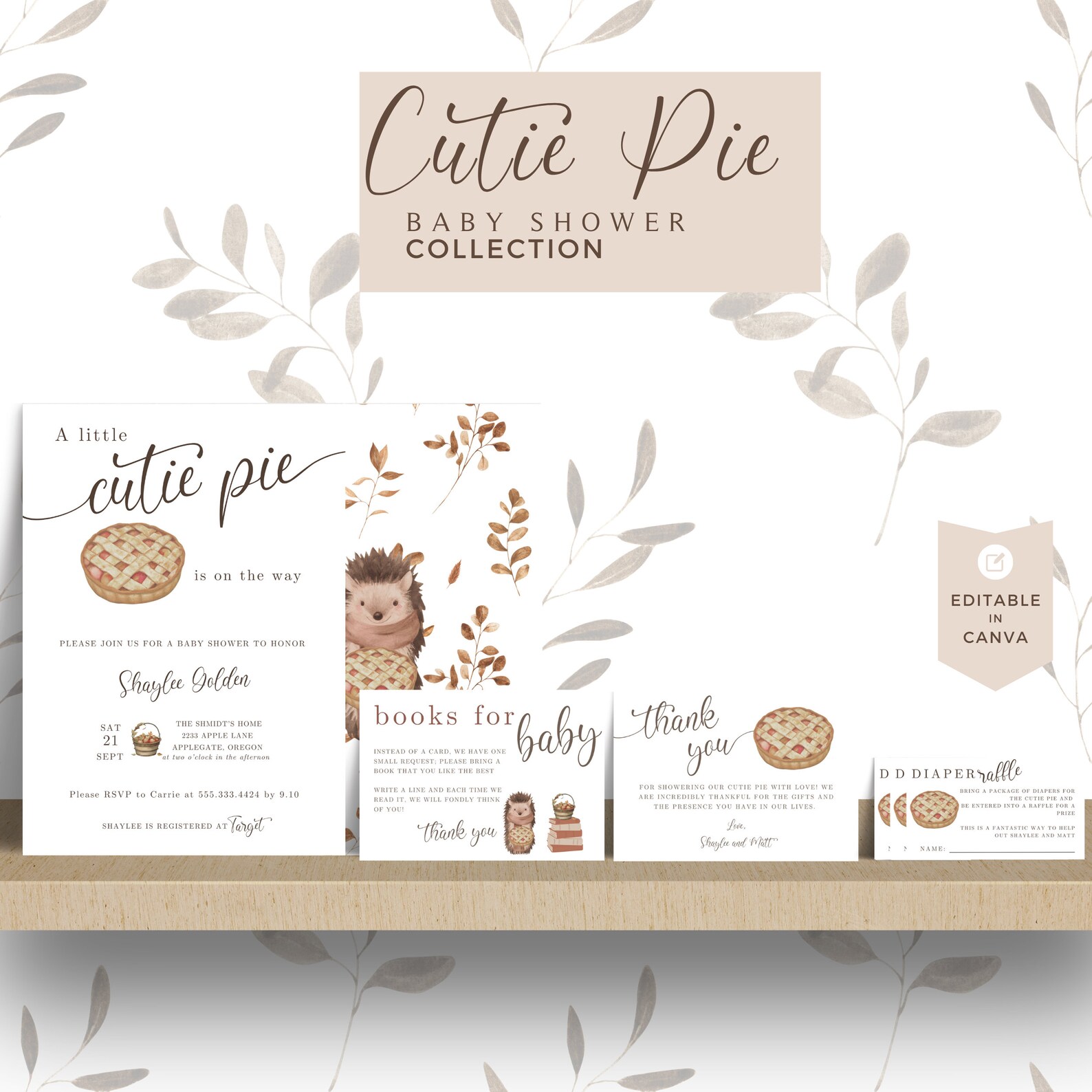 Cutie Pie Baby Shower Bundle, Sweet as Pie, Shower Games, Printable ...
