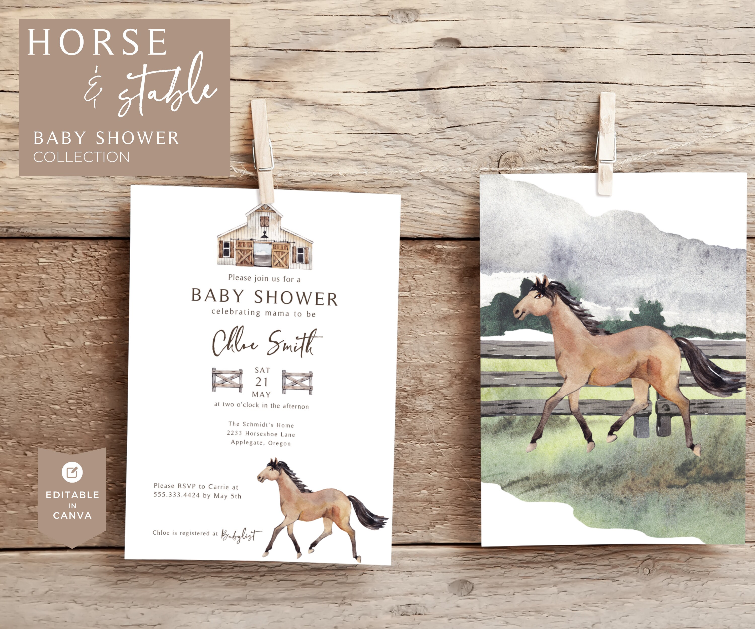 Barnyard Shower | Horse Baby Shower Invitation | Equestrian Shower ...