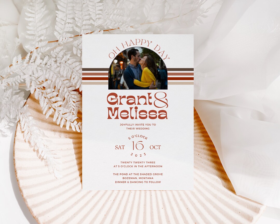 Printable Mid Century Modern Wedding Retro Wedding Invitation Diy ...