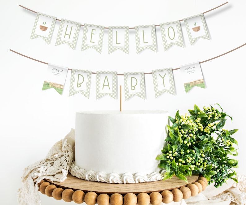 Little Sprout Shower Banner Template, Garden Baby Shower Bunting ...