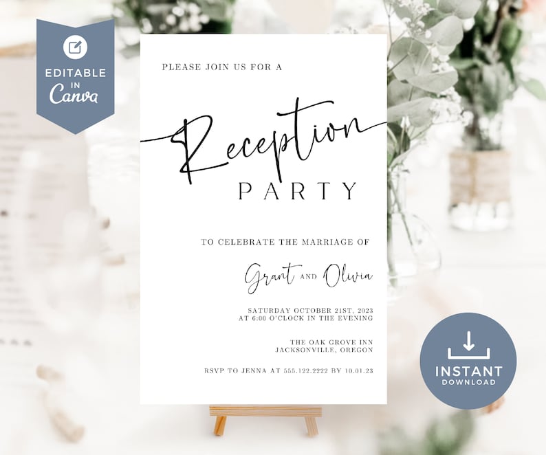 Wedding Invitations for Reception Only, Reception Only Invitation ...